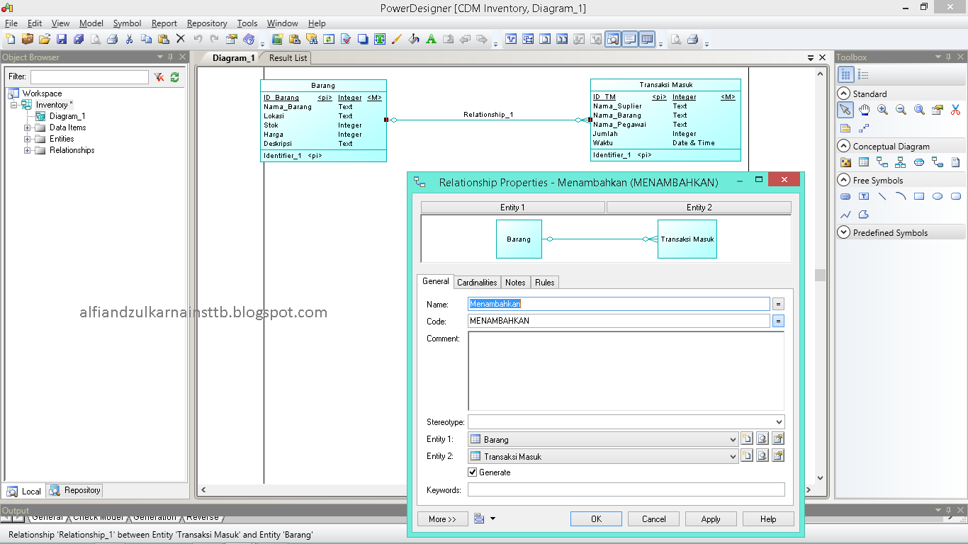 Cara membuat CDM, LDM, PDM lalu di Generate ke Database