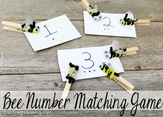 How to Make a Bee Themed Number Matching Game - Creative Green Living