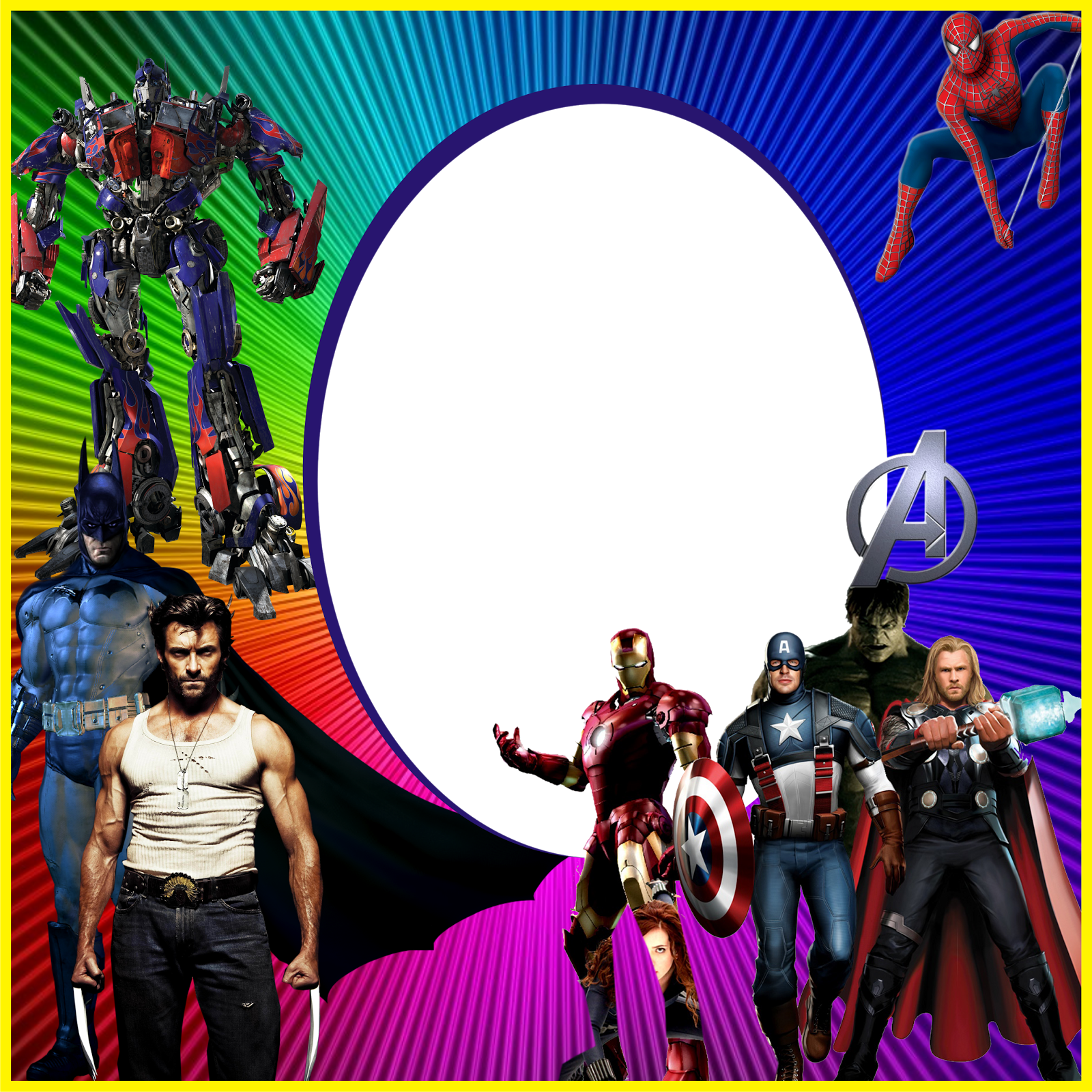Marcos Gratis para copiar y descargar: marco para foto los vengadores