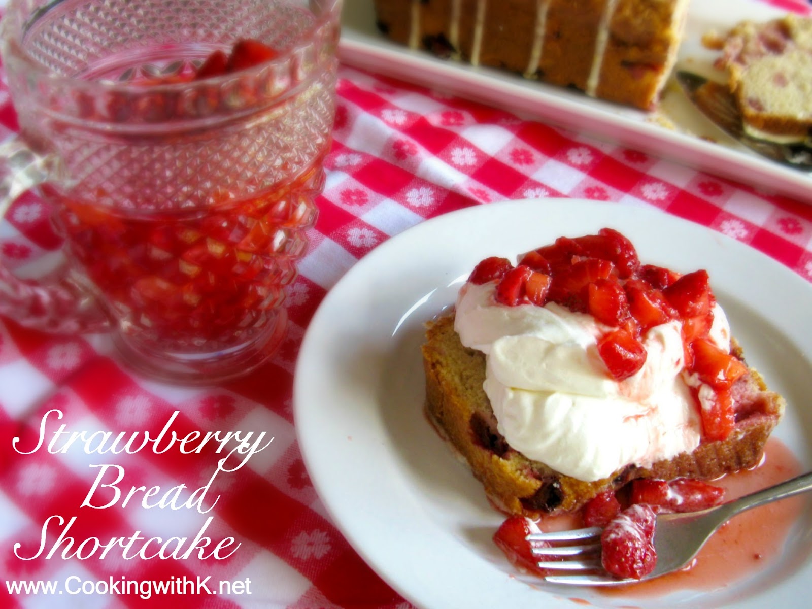 Strawberry Shortcake Bread with a Chunky Strawberry Sauce