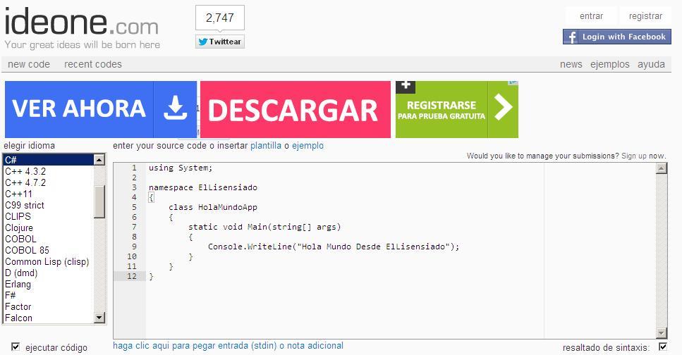 ElLisensiado: Ideone, un compilador online