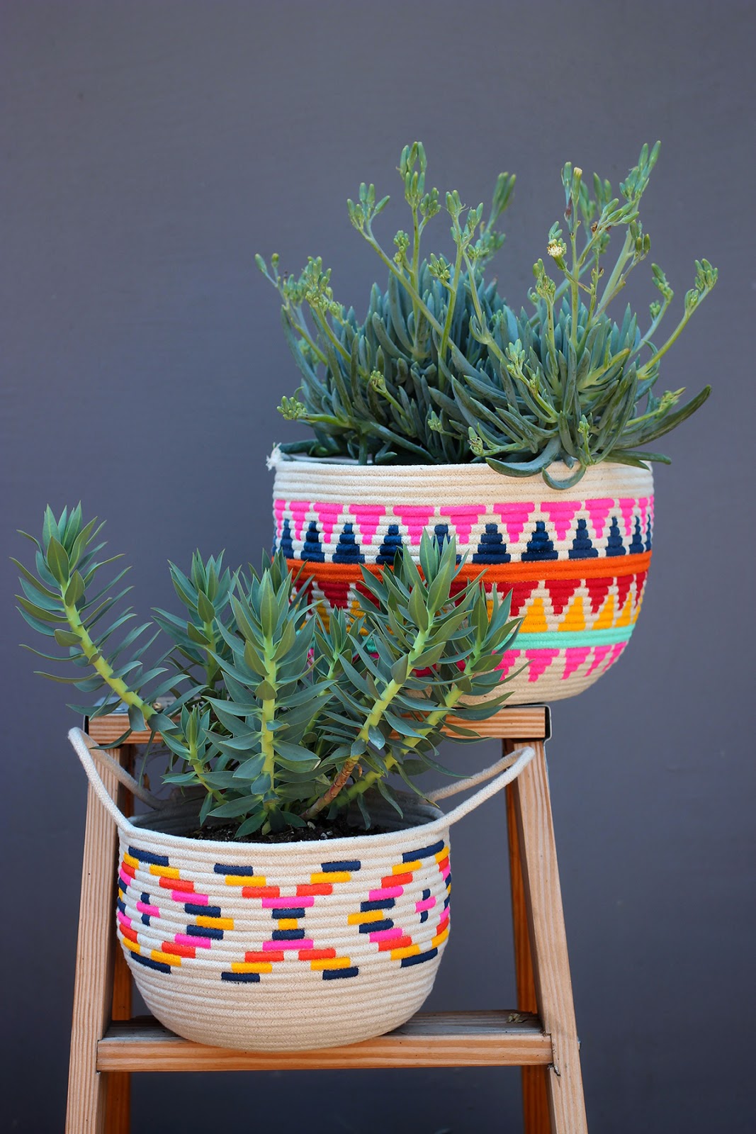 DIY Painted Rope Basket