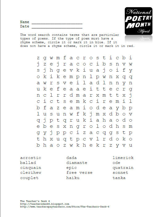 The Teacher's Desk 6...: Poetry Round-up: TEACHING IDEA TUESDAY