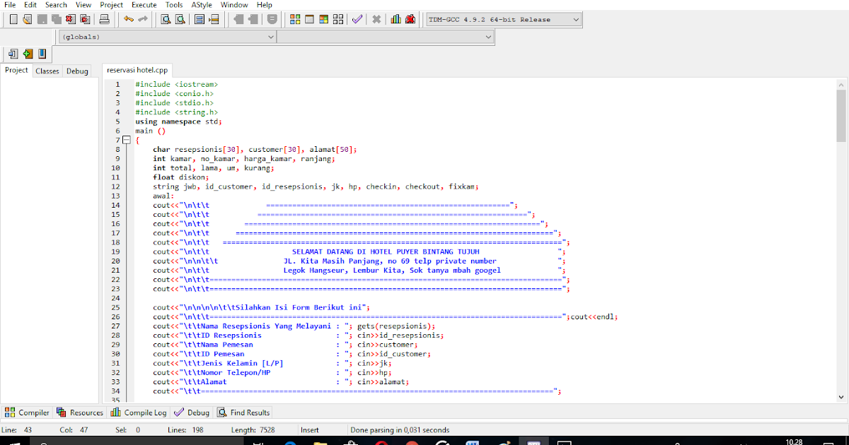Tutorial C++ | Membuat Program Reservasi Hotel Full ~ Tutorial Belajar Coding