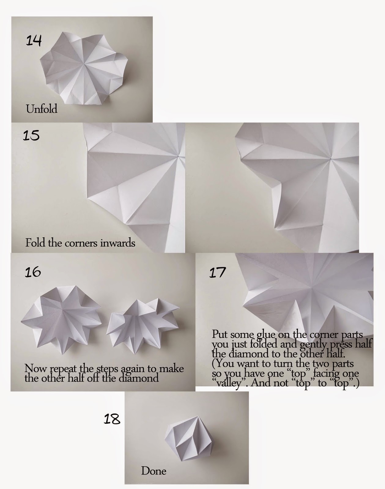 Ornaments Origami: Paper Diamond | Paper Origami Guide