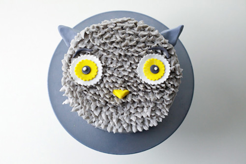 My Owl Barn: DIY: Gray Owl Cake