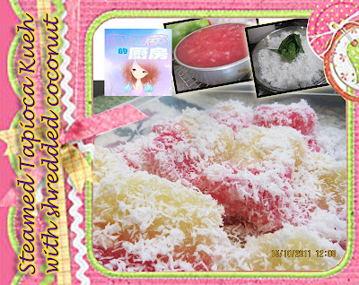 Welcome to jthorge's Kitchen: Steamed Tapioca Kueh with shredded coconut