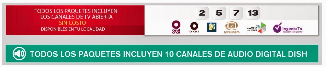Paquetes Televisivos de Dish en México: Paquete Dish Básico