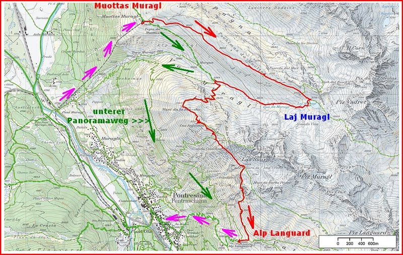 Pfannenstiel Wanderblog: Höhenwege ob Pontresina zwischen Muottas ...