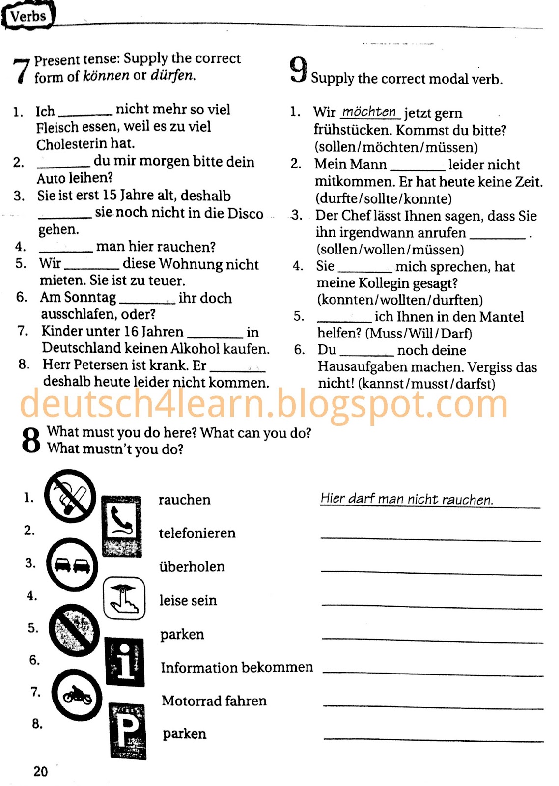 Exercise for German Basic Verbs | Learn Deutsch (German) and Study Abroad