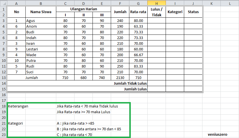 Cara Menggunakan Fungsi IF Pada Microsoft Excel