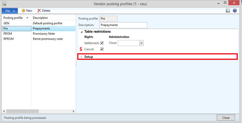 Microsoft Dynamics AX : Prepayment Setup for a Vendor Dynamics AX