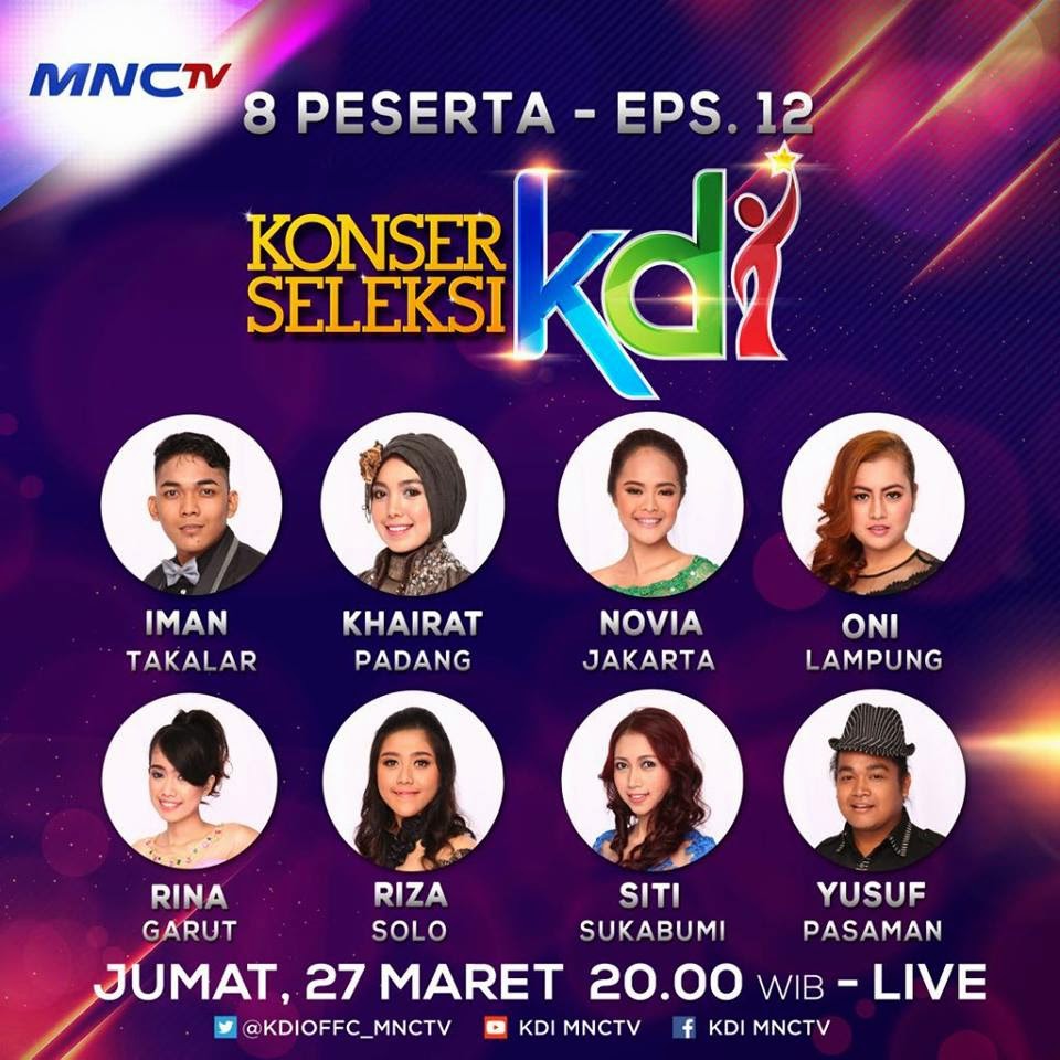 Berikut Daftar Kontestan Konser Seleksi KDI 2015 Episode 12 - Trendi