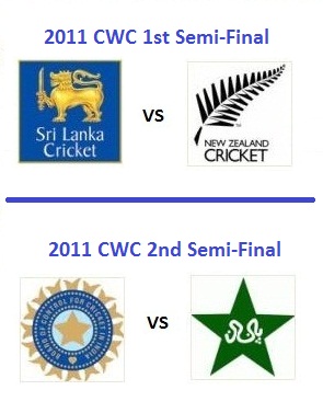 2011 Cricket World Cup Semi Finals Schedule, CWC SF Fixture, Cricket WC ...