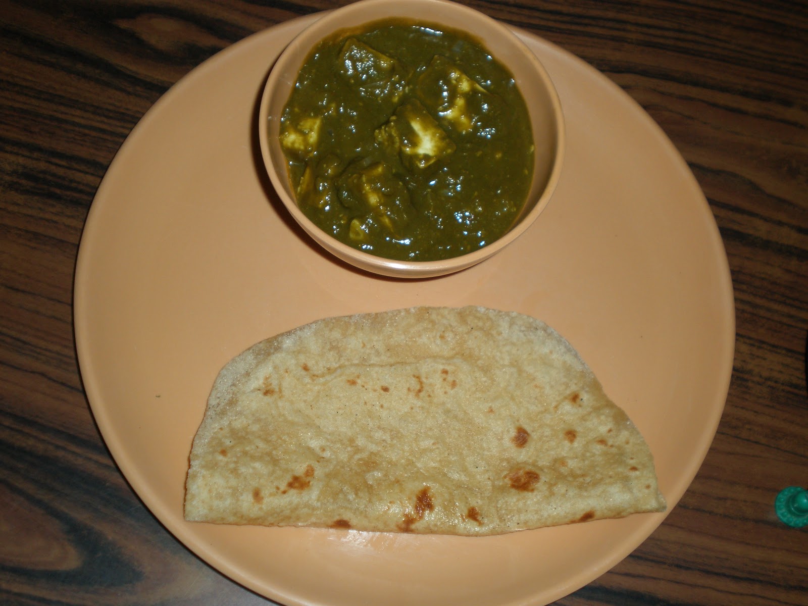 PALAK PANEER AND CHAPATI