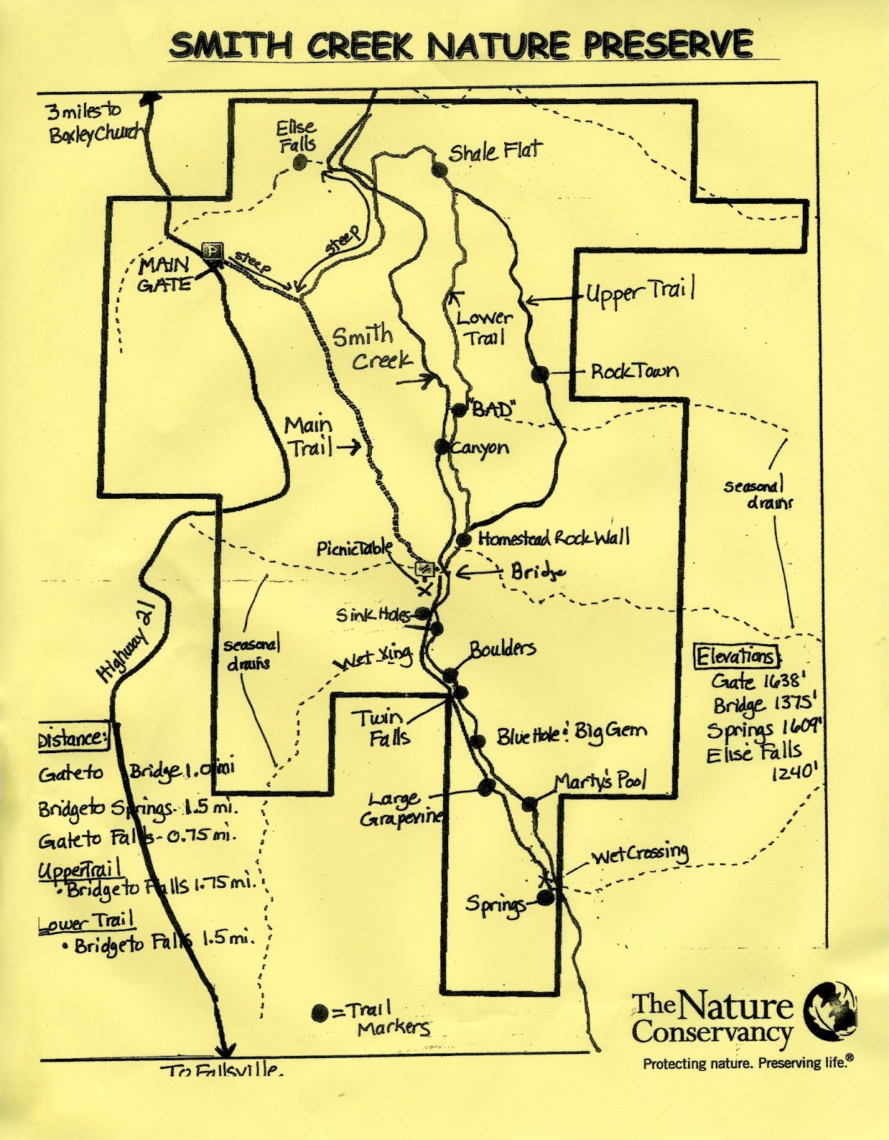 Rick's Hiking Blog: QuiVaLa Elise Falls, Smith Creek Nature Preserve ...