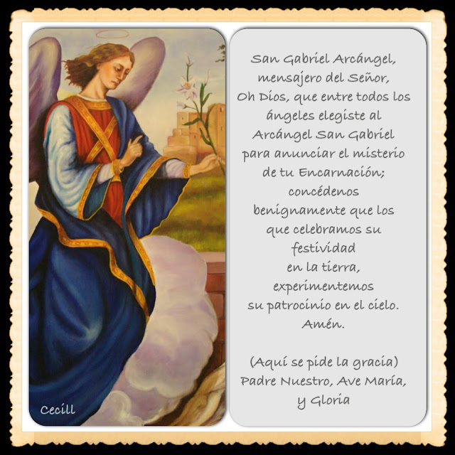 Rincón De La Oración Estampas Oraciones De San Gabriel Arcángel