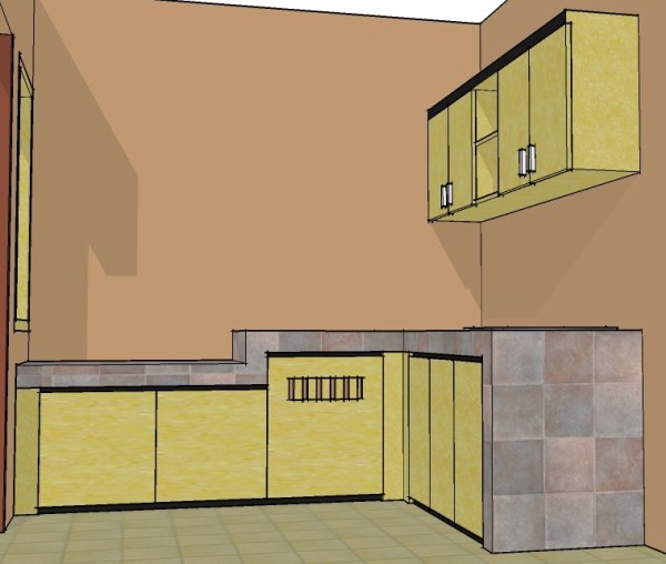 Layout Kitchen Set pada denah 2,5m x 2m ~ Ruang Desain