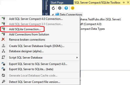 HodentekMSSS: SQLite using Visual Studio Community 2015 Update 3
