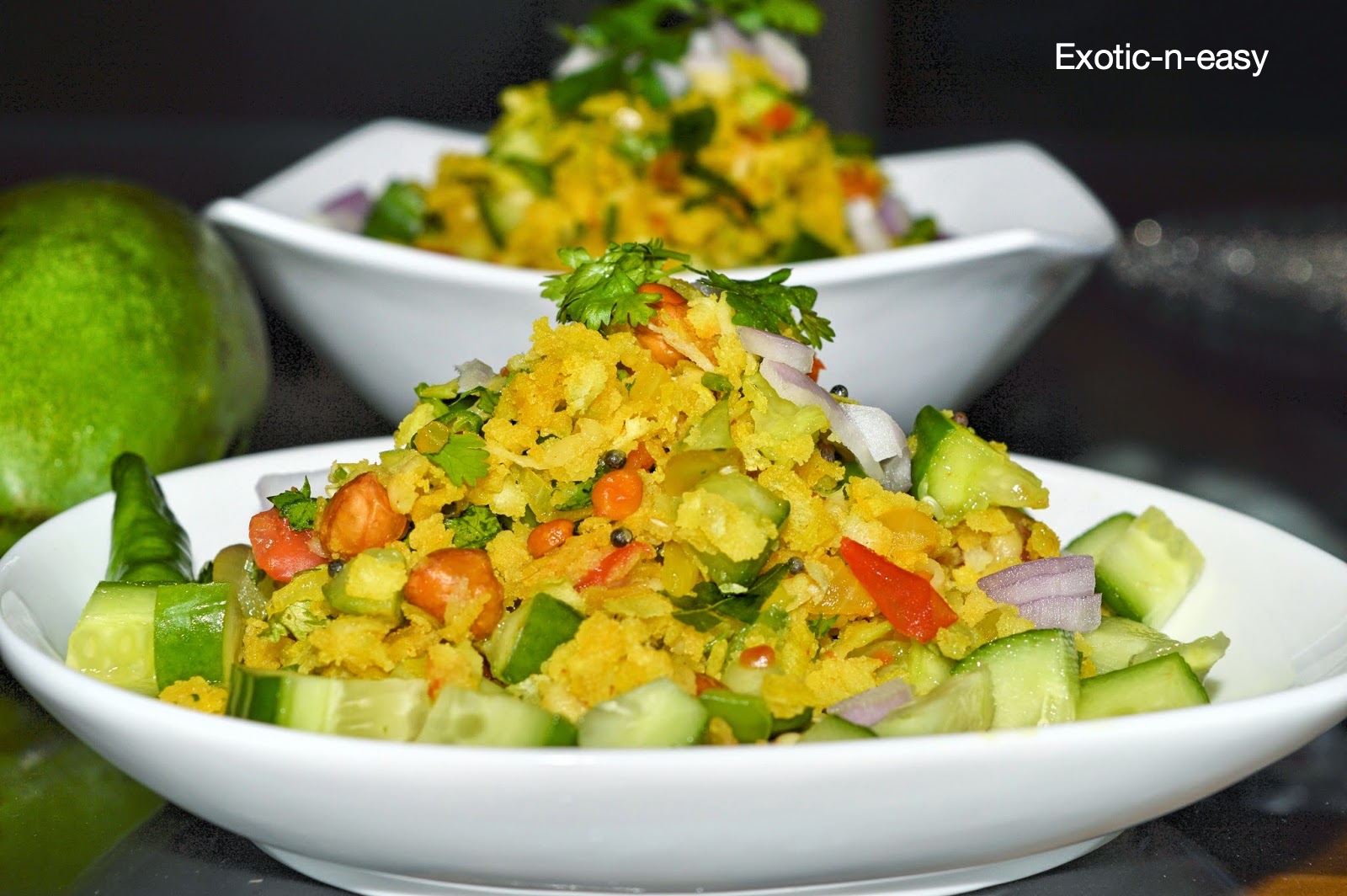 exotic-n-easy cooking: Kache Aam Ka Poha (Raw Mango and Flattened Rice)