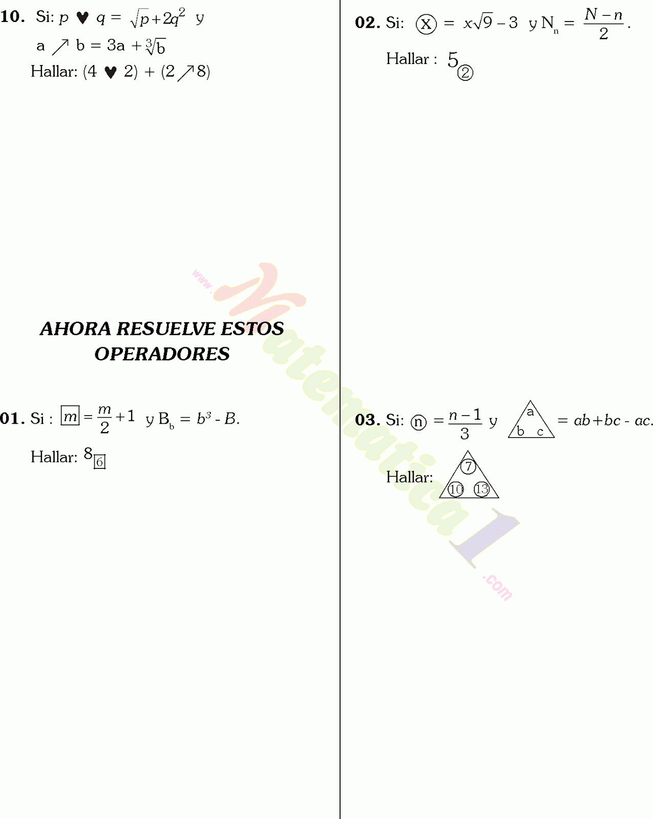 OPERADORES MATEMÁTICOS EJERCICIOS RESUELTOS DE PRIMARIA 6 PDF