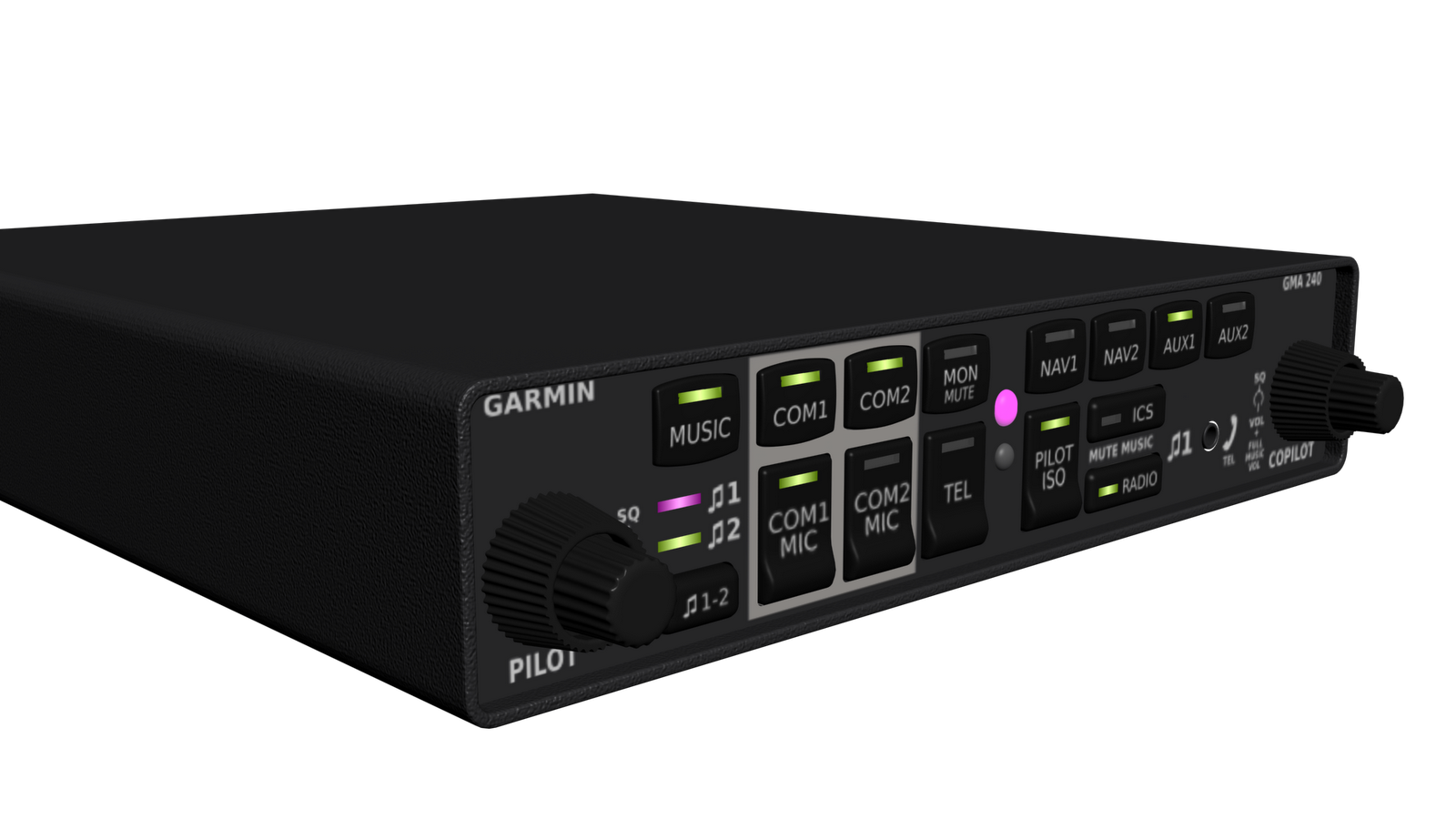 evryfin TECH: 3ds Max Model - Garmin GMA 240 Audio Panel