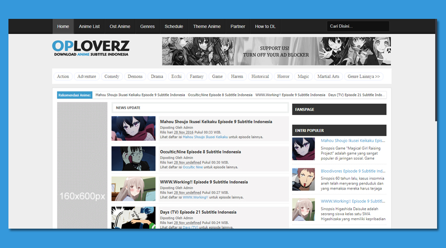 Template Responsive Mirip Oploverz Untuk Blogger