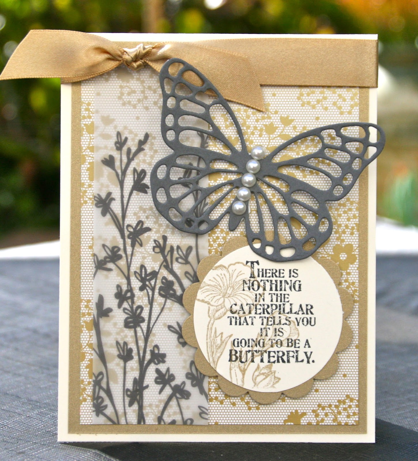 Krystal's Cards: Stampin' Up! Butterfly Bundle Vanilla and Gold