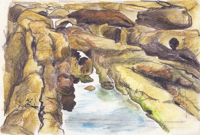 A sketch in time: Rocks, Pools, Waves