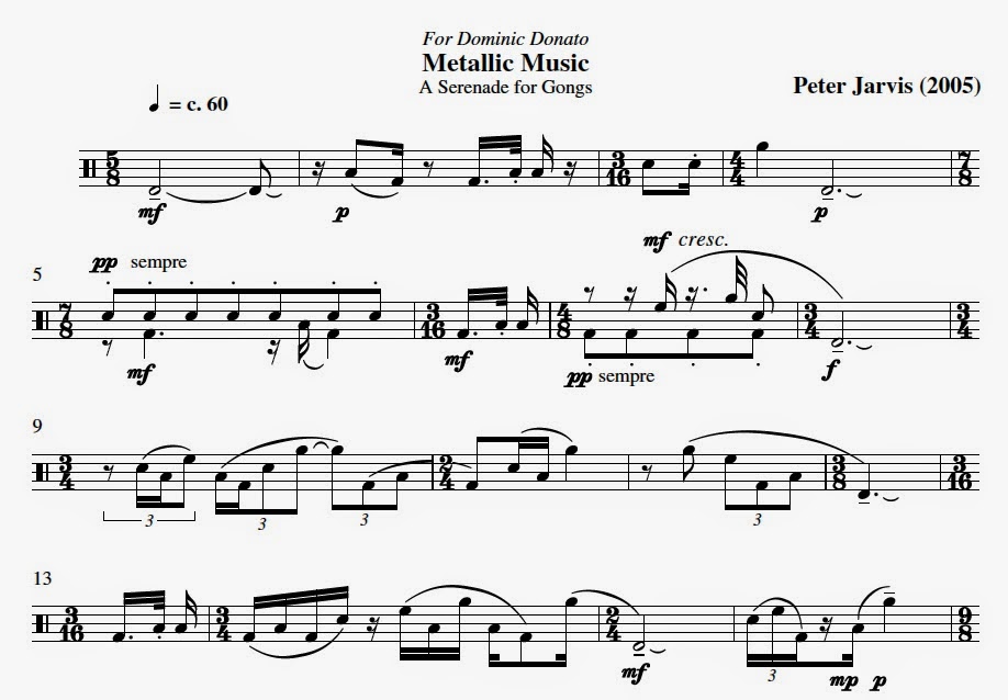 Music Notation for Gongs
