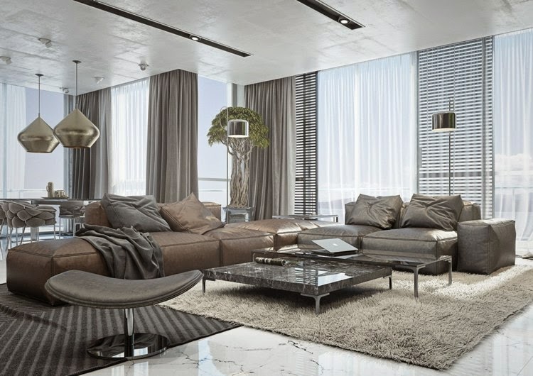 Salas grandes modernas