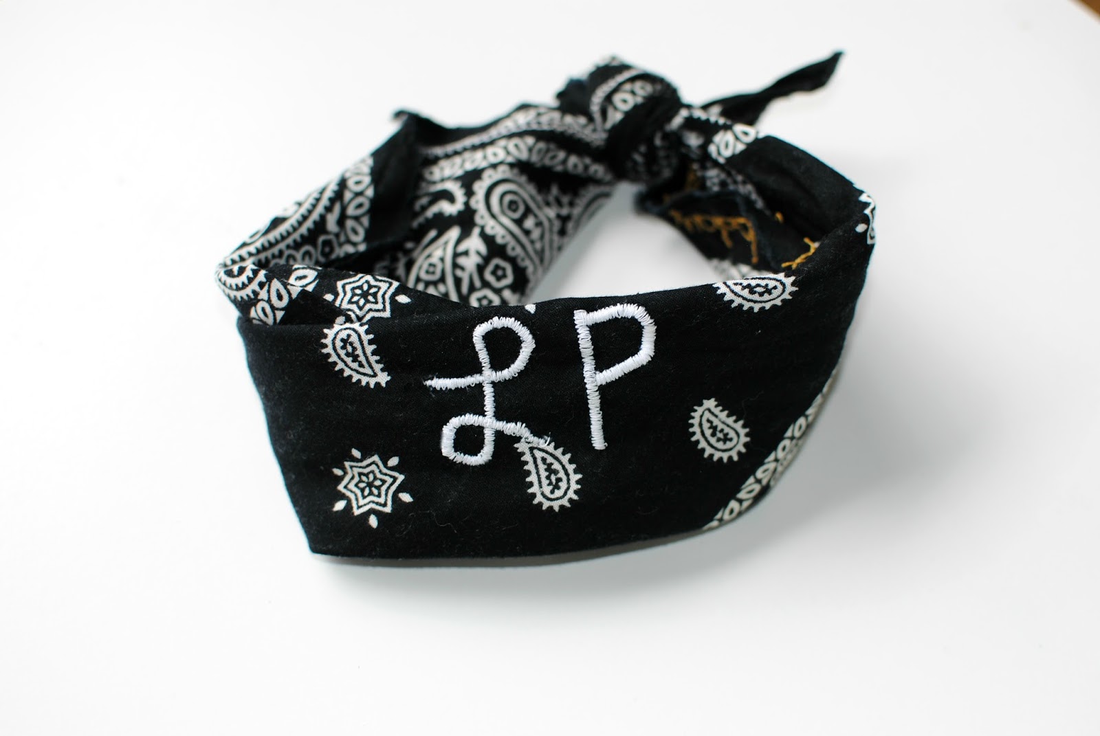 Trash To Couture: DIY Monogram/Embroidered Bandana