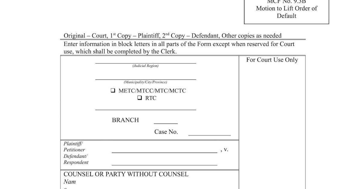 A Tired Future Attorney: Motion to Lift Order of Default