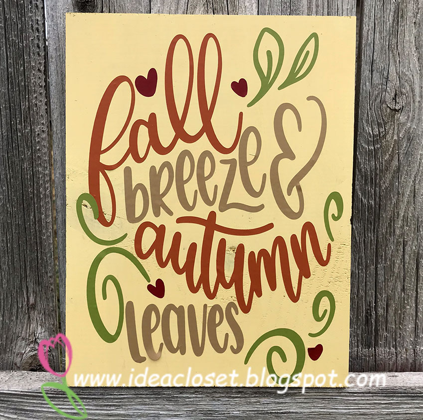 Fall Sign with Cricut and Free SVG Files. | Idea Closet