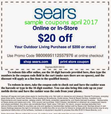 Free Promo Codes and Coupons 2023: Sears Coupons