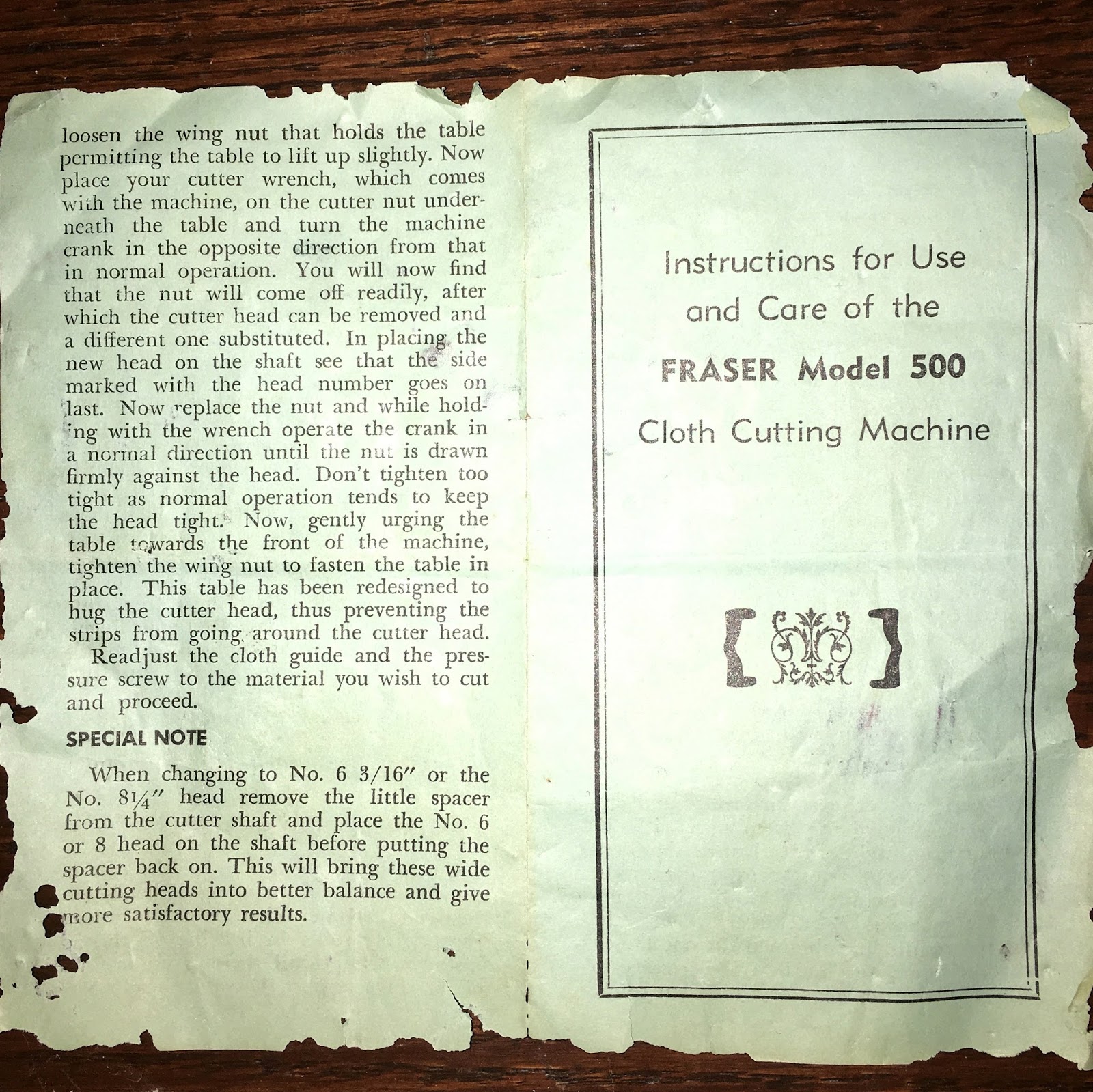 Sustainable | Slow | Stylish: Vintage Harry M. Fraser Model 500-1 ...