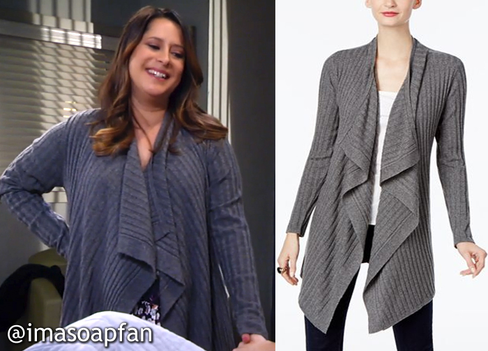 Robin Scorpio-Drake's Draped Grey Cardigan - General Hospital, Season ...