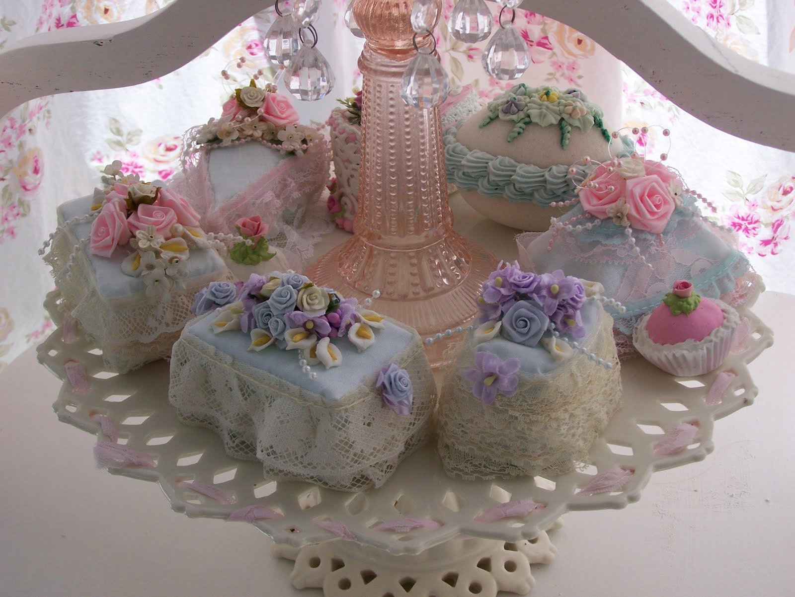 Olivia's Romantic Home: Gorgeous New Shabby Faux Fabric Cakes!
