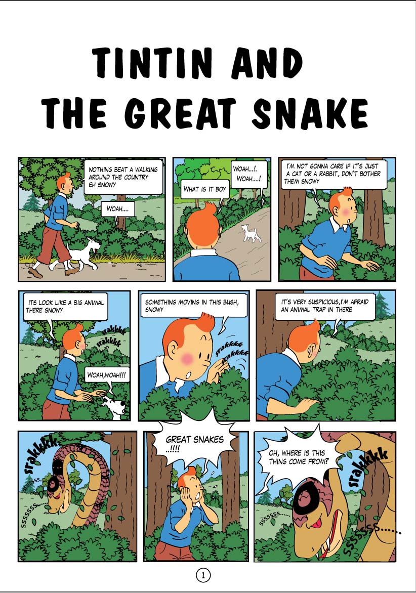 MY OWN TINTIN: Tintin and the great snake