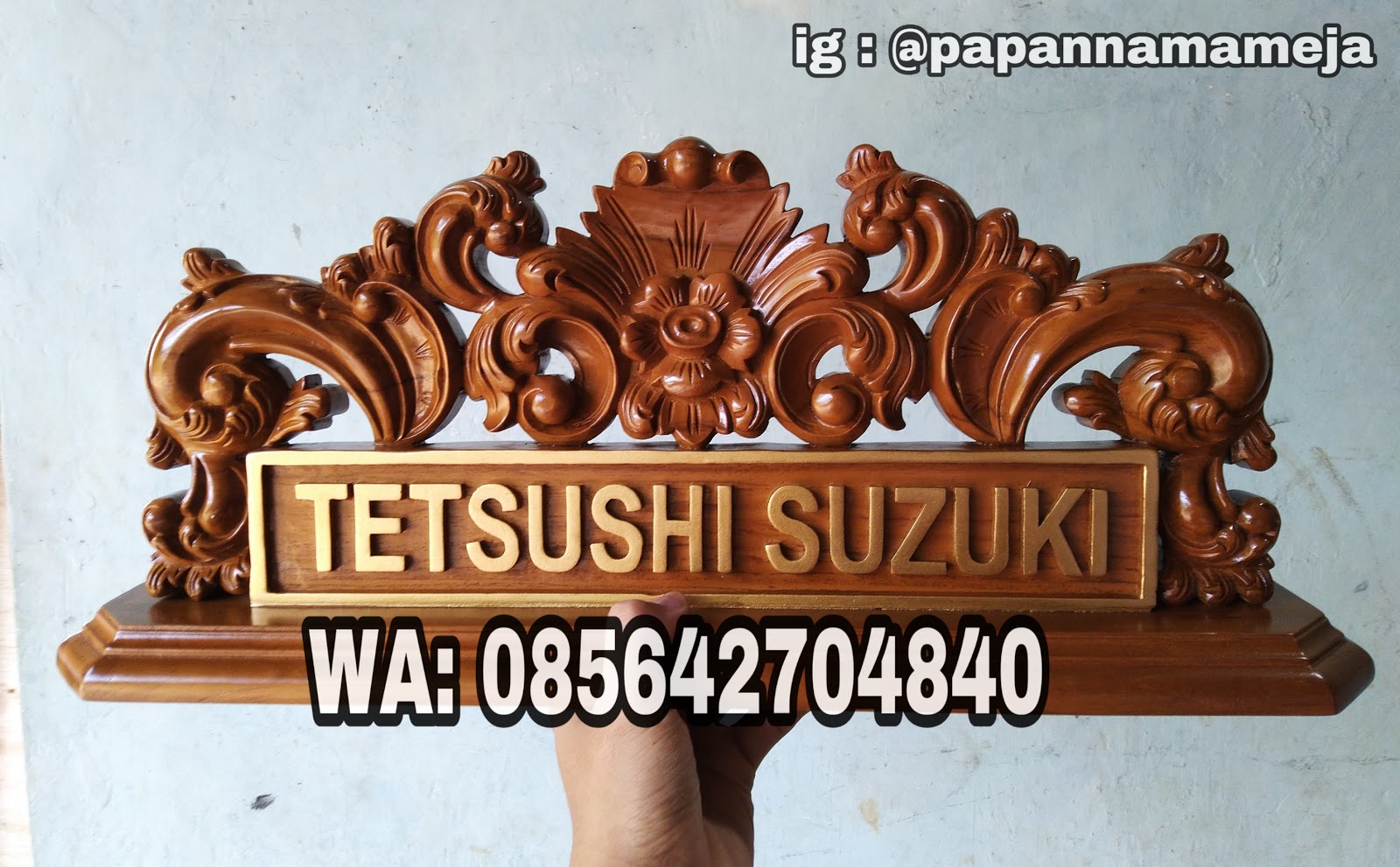 Papan Nama Ukir Kayu Jati Jepara - UKIR RELIEF 3 DIMENSI JEPARA
