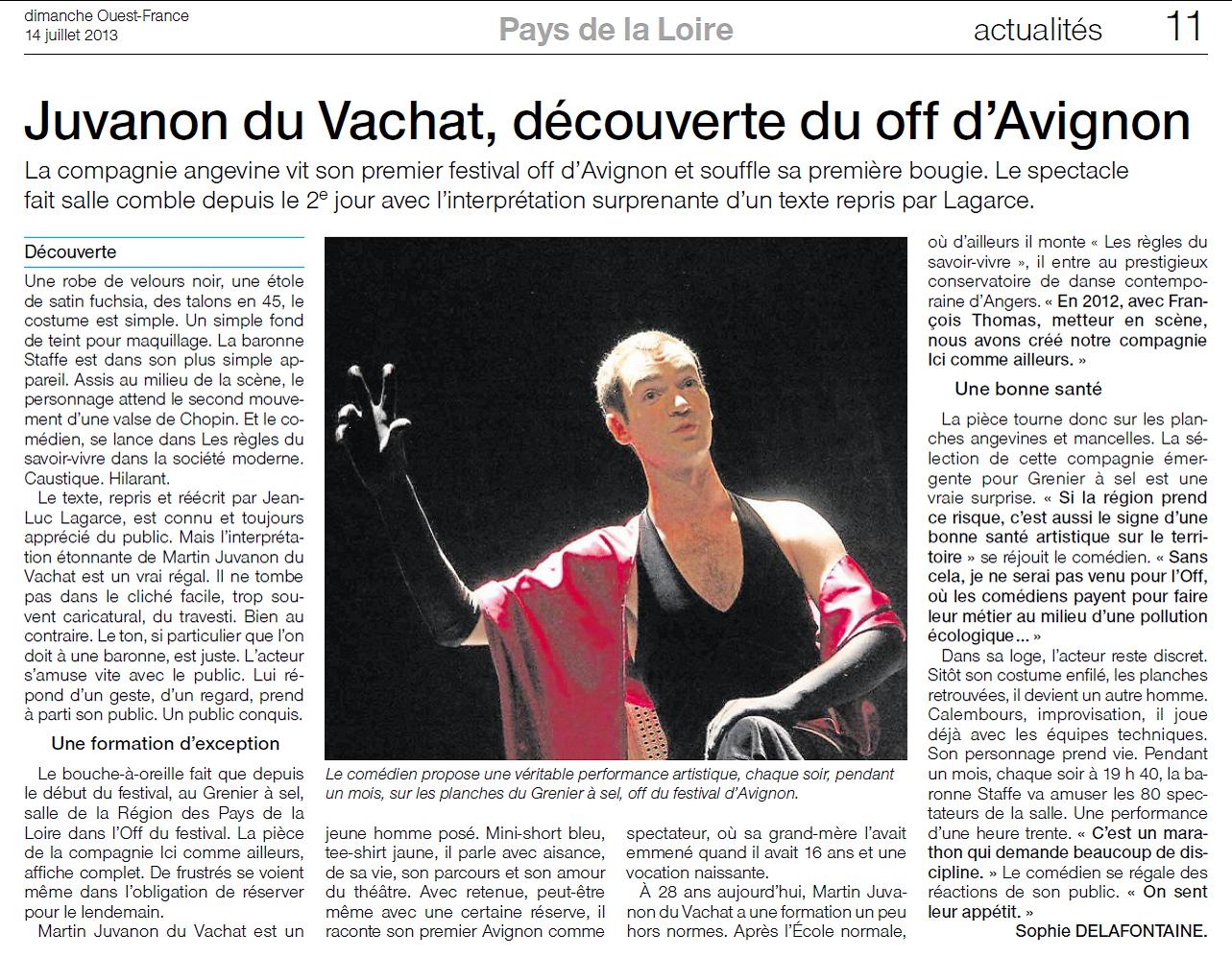 Compagnie ICI COMME AILLEURS: Les Règles du savoir-vivre : Critiques