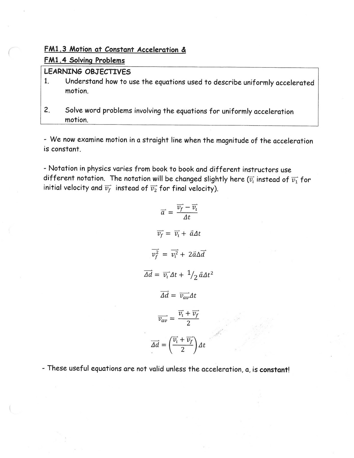 Mr. Kasprick's Physics 30 Class: FM1: Analyze motion in one- and two ...