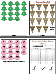 Square Root and Perfect Square Flashcards | TJ Homeschooling