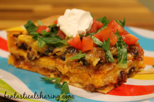 Fantastical Sharing of Recipes: Layered Enchilada Bake