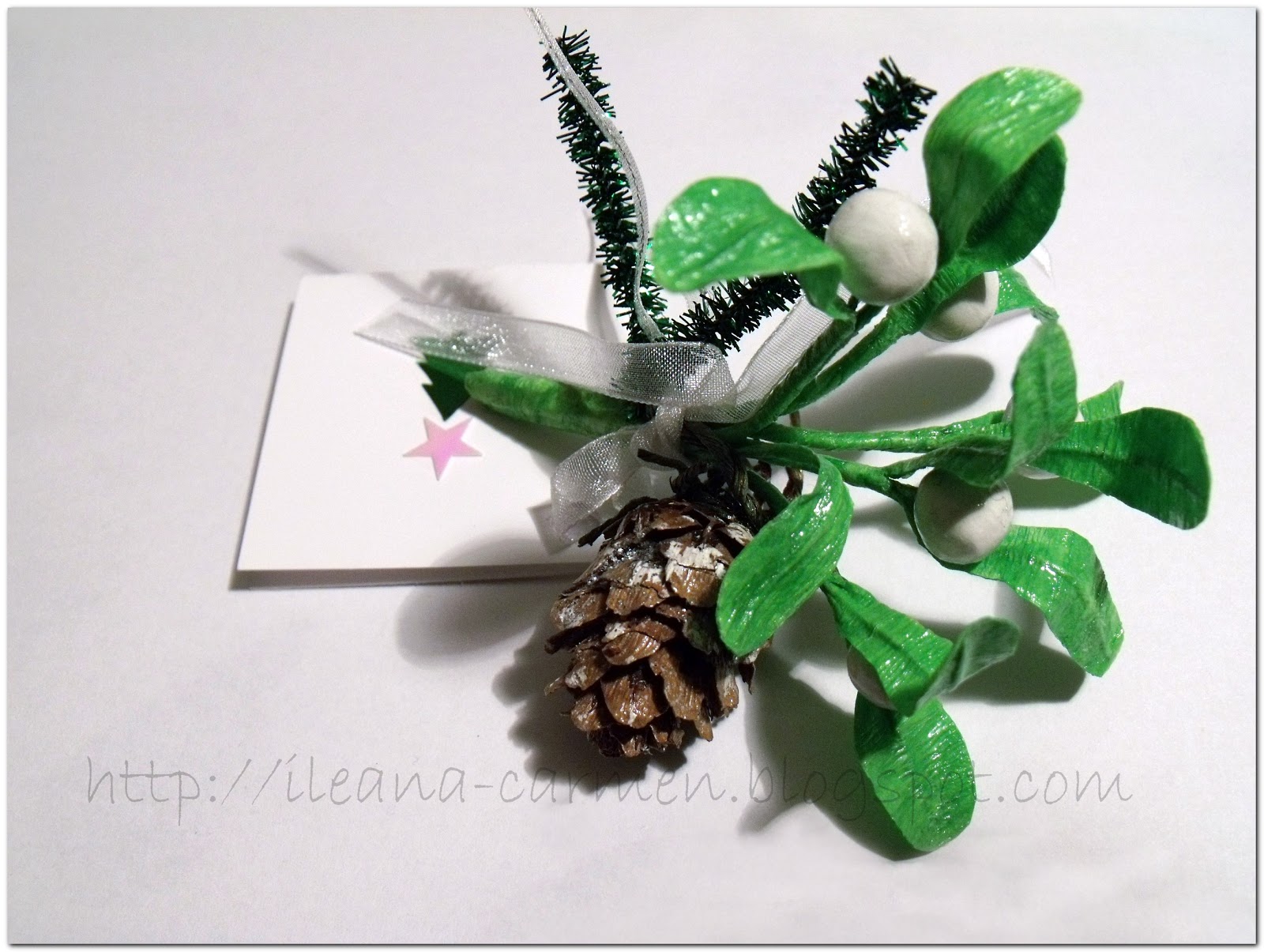hobbies: TUTORIAL: WHITE MISTLETOE FROM POLYMER CLAY AND CREPE PAPER