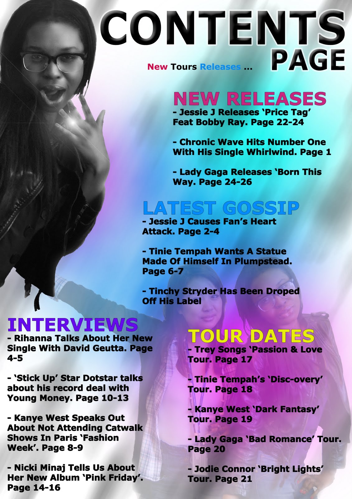 Abdul Yusuff: MUSIC MAGAZINE FINAL CONTENTS PAGE