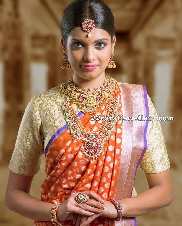 Model in Divine Look Temple Jewellery - Jewellery Designs