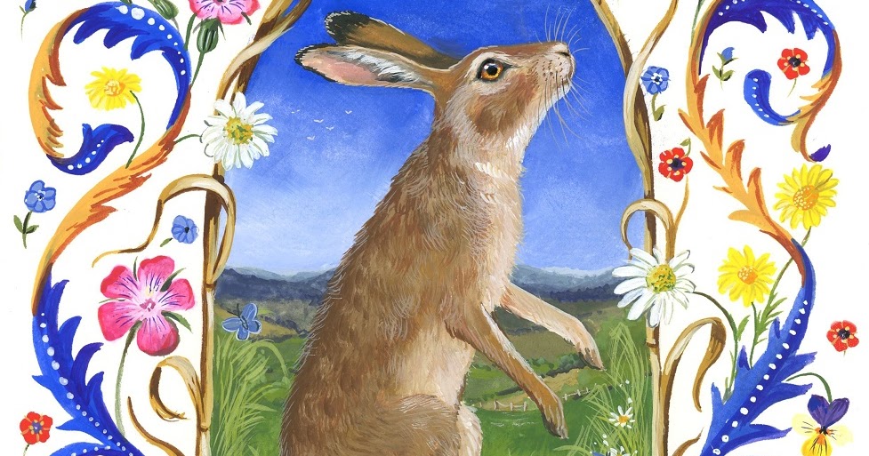 Tabitha McBain: 2 new Hare medieval bestiary illuminated paintings