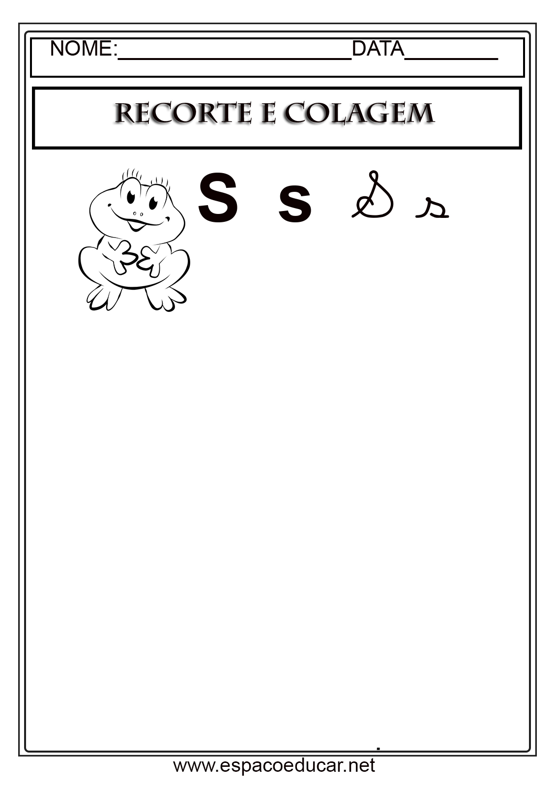 ATIVIDADES DE ALFABETIZAÇÃO RECORTE E COLAGEM COM AS LETRAS DO ALFABETO ...