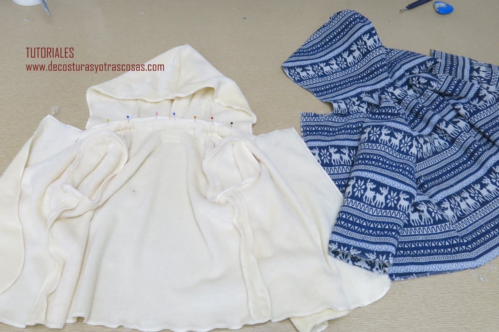 De costuras y otras cosas: ABRIGO CON CAPUCHA PARA BEBÉ